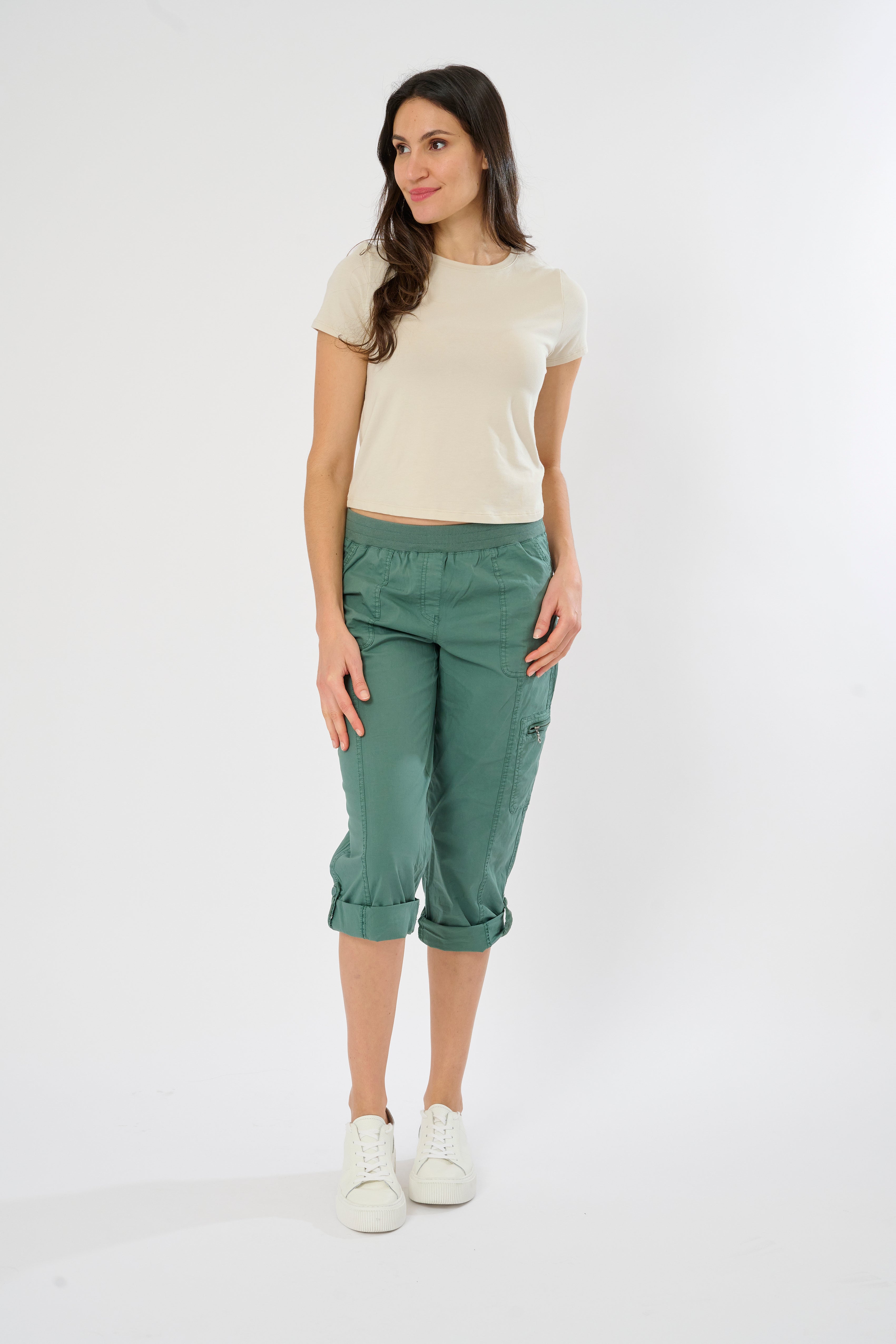 Poplin Roll Up Hem Capri – Intro Clothing